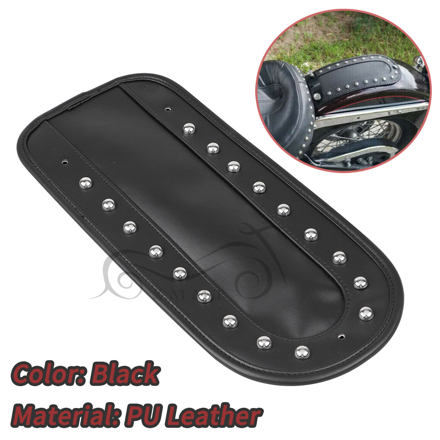 Black Rivet Studded Rear Fender Bib For Harley Heritage Springer ...