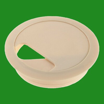 4x 80mm Beige Computer Desk Table Grommet Cable Tidy Port Wire Hole ...
