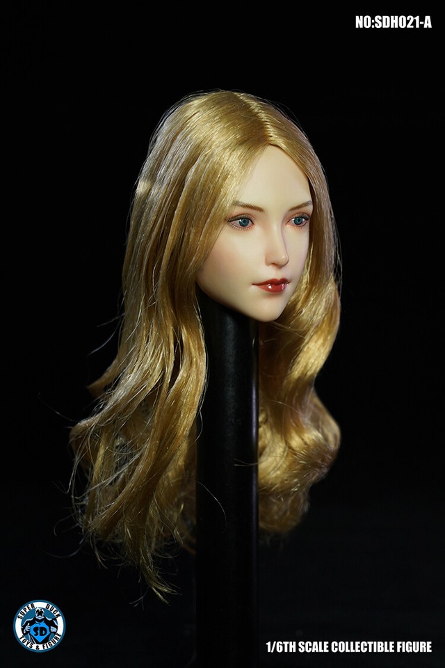 1:6 SDH021A Blonde Hair Elf Girl Head Carved F 12" TBLeague Body Action ...