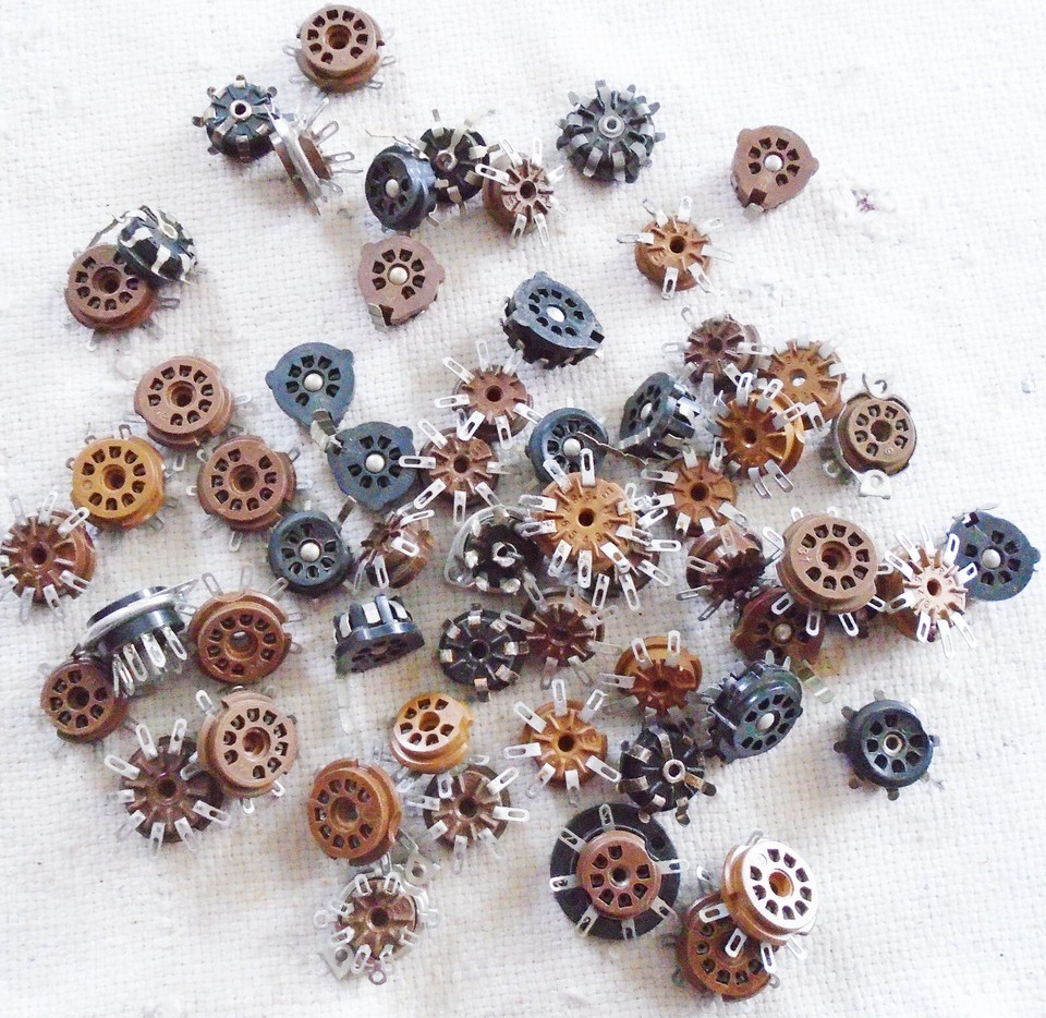 NOS Assorted Molded Tube Socket - (23) 9-Pin and (36) 7-Pin with ...