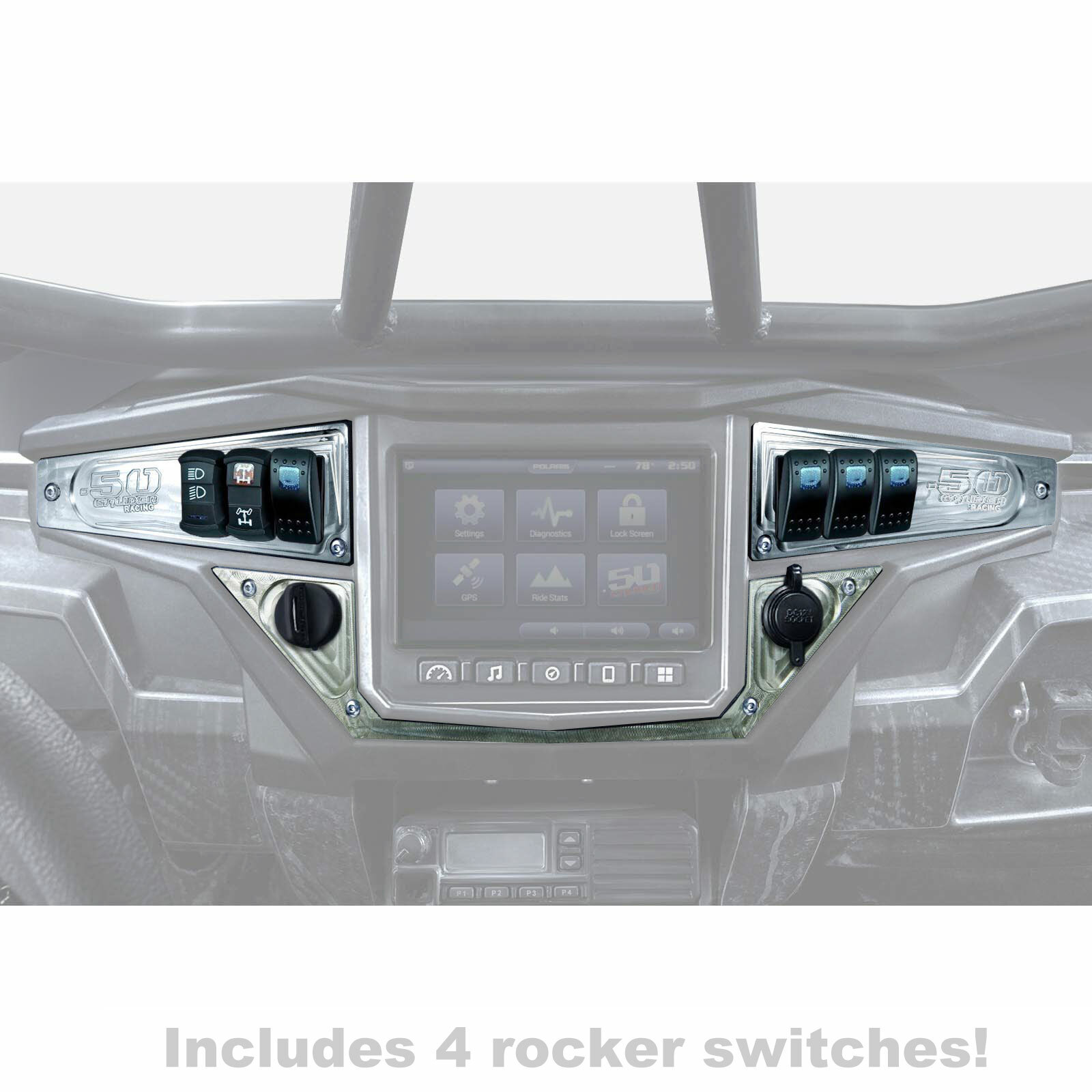 RZR Billet Dash Panel Switch Plate Combo Ride Command XP1000 Turbo Raw ...