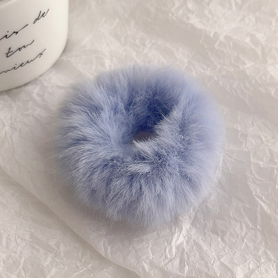 Fuzzy Hair Scrunchies Fluffy Plush Hair Rope Hair Accessories Soft ...