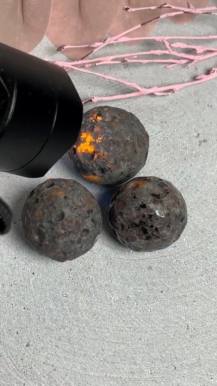 2" Emberlite Full Moon Yooperlite Sphere Ball UV Glow Stone Crystal ...