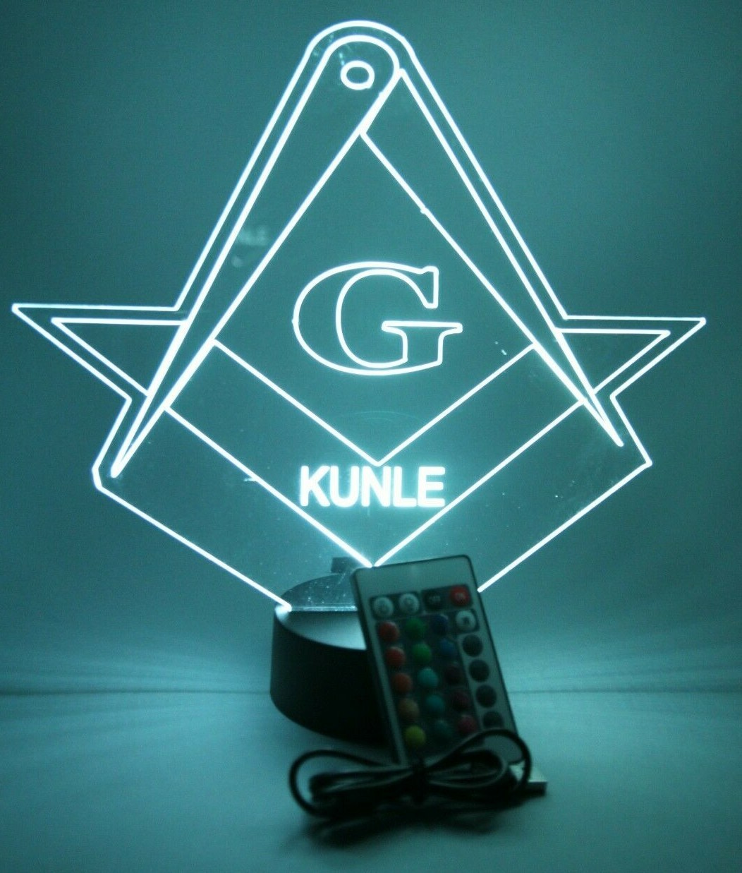 Masonic Symbol LED Night Light Up Lamp Mason Masonry Personalized Free ...