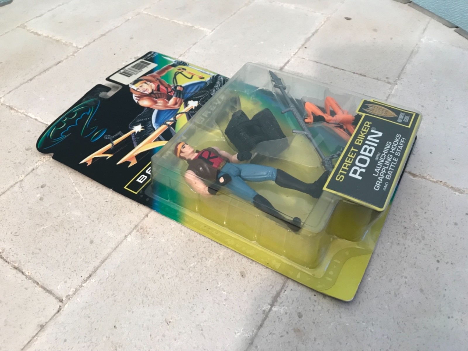 KENNER 1995 BATMAN FOREVER STREET BIKER ROBIN CARDER FIGURE NEVER ...