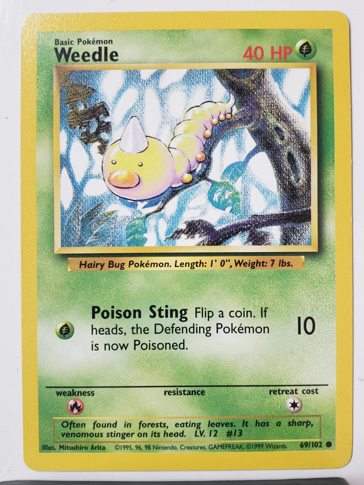 Weedle 69/102 LP - B1G1F Original 1999 Base Set Pokemon Card - $2 ...
