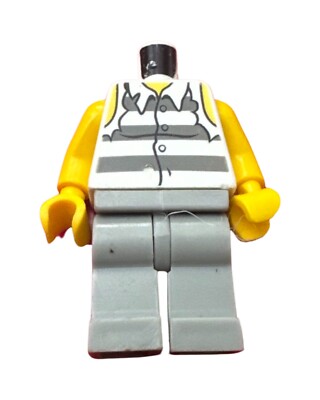Lego Police Torso - Jail Prisoner Shirt with Prison Stripes and Torn ...
