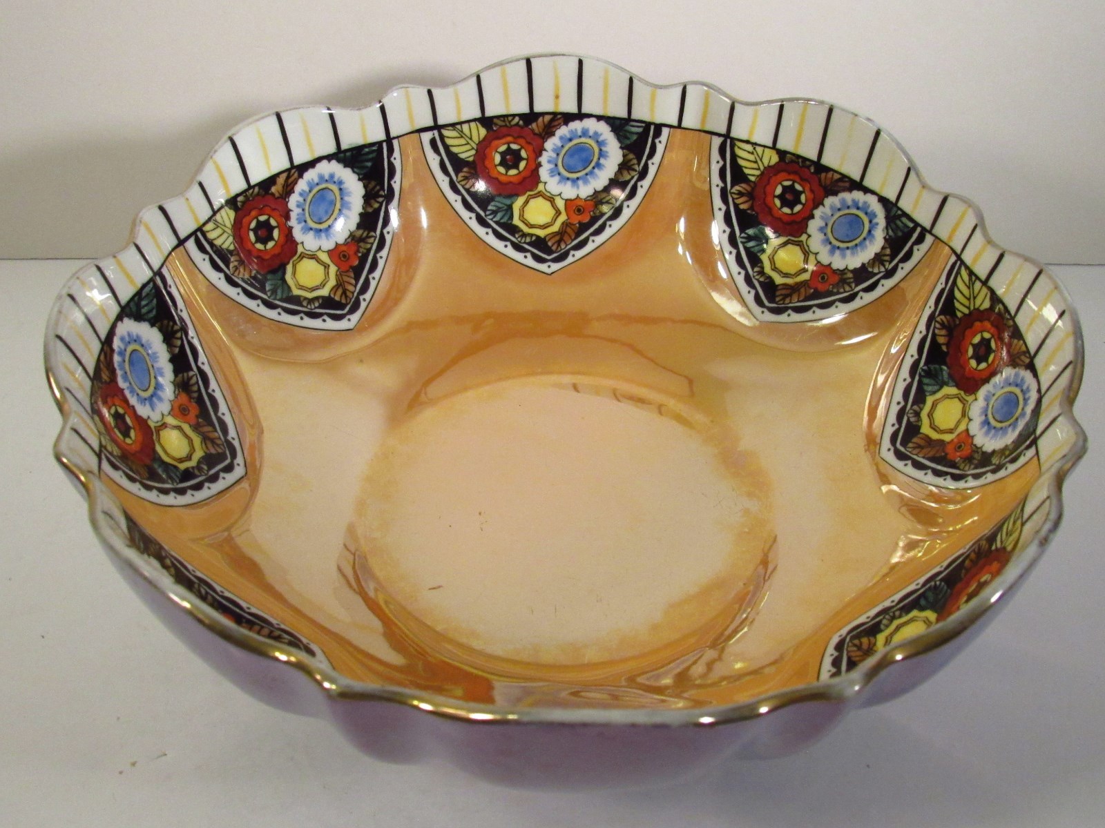 NIPPON TOKI KASHA FOOTED PORCELAIN BOWL - LUSTERWARE -CHERRY BLOSSOM ...