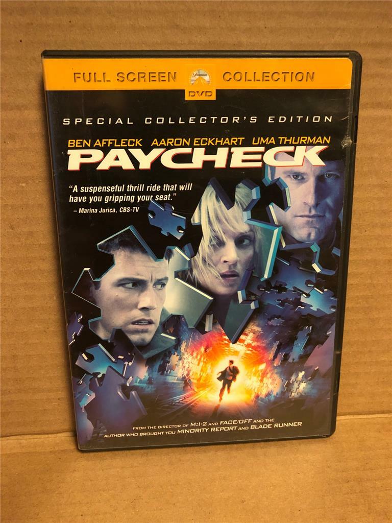 Paycheck (DVD, 2004, Full Frame), Ben Affleck, Uma Thurman 97360512847 ...