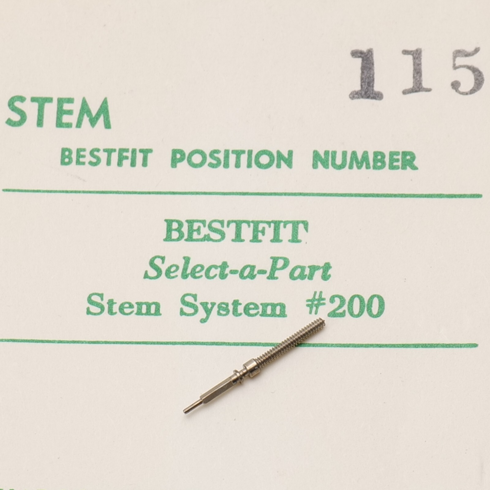 FHF FONT 189 Watch Winding (1) Stem Part Bestfit 200/115 New Old Stock ...