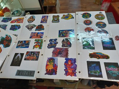 Vtg 1990s Foil Sticker Collection NWO WCW Kiss Hippy Cars Cartoons Coke ...