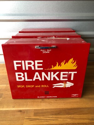Lot Of 3 LAB SAFETY SUPPLY Fire Blanket Safety Cabinet Red 16.5 x 13.5 ...