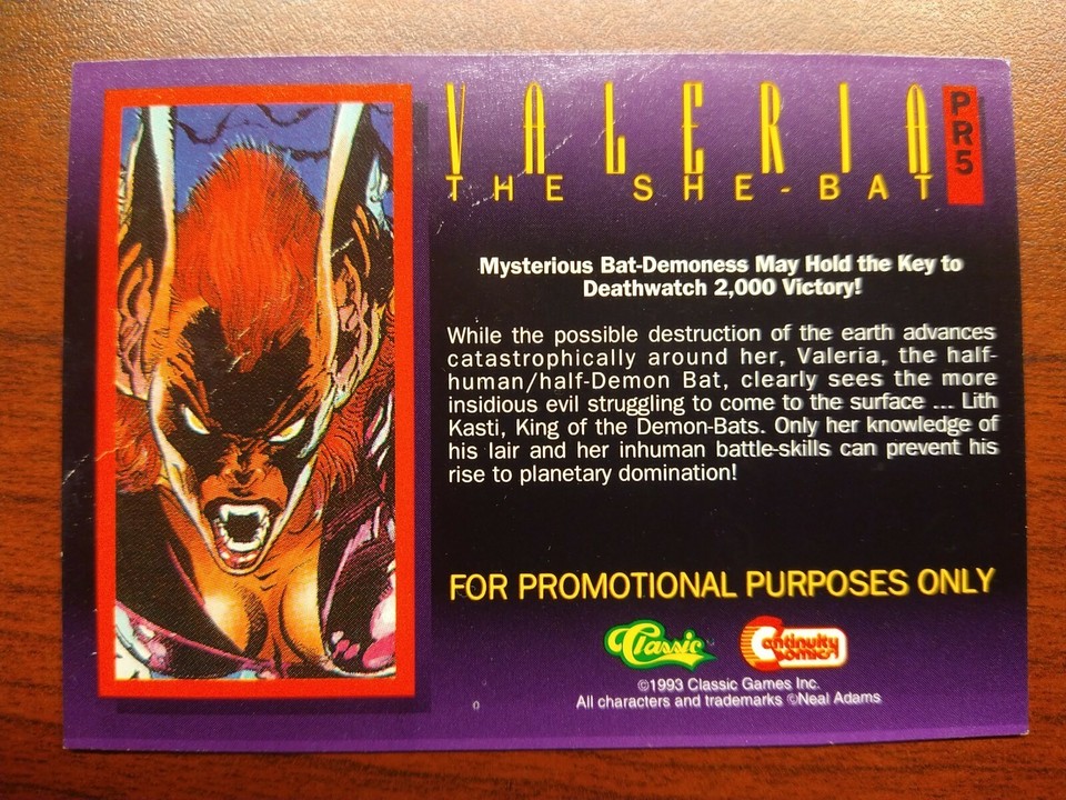 1993 Classic Deathwatch 2000 Promos Valeria the She-Bat PR5 LOOK NEW ...