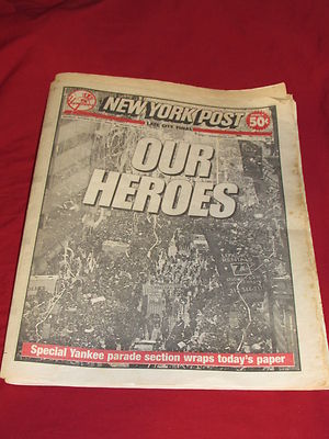 New York Post October 30 1999 Yankees Parade Full Newspaper Payne ...