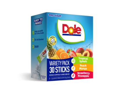 Dole Powdered Drink Mix Variety Pack, Tropical Splash, Peach Mango ...