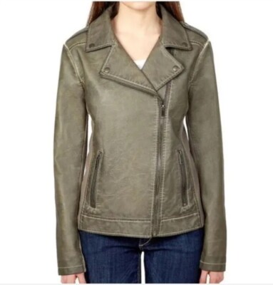 Sebby Collection Women's Jackets Faux Leather Moto Biker Jacket - M ...
