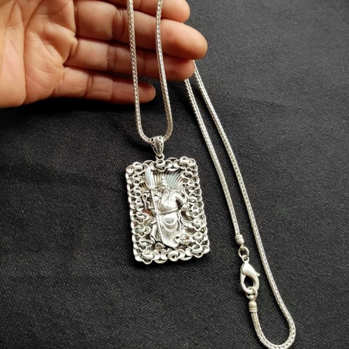 Copper Tibet Silver Carved Guan Gong Warrior God Statue Pendant Amulet ...