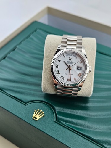 BRAND NEW Rolex Day-Date 36 mm White Gold Presidential White Dial ...