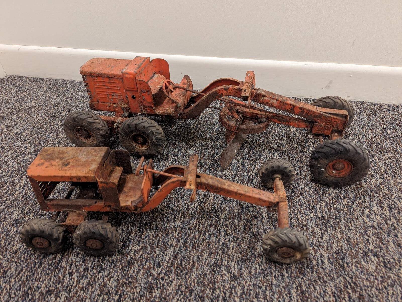 Vintage 1950's Doepke Model Toys Adams Road Grader Diesel motor orange ...