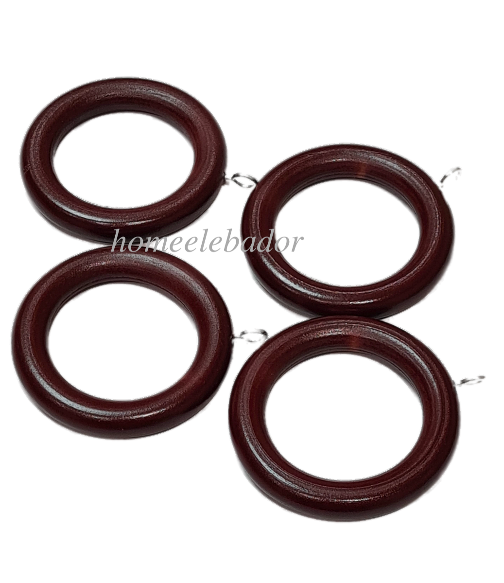 45mm Wooden Curtain Rings with Screw Eyelet Rings For Hanging Heavy ...