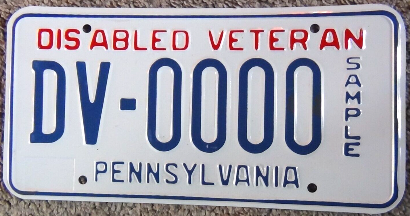Pennsylvania Disabled Veteran Sample License Plate | eBay