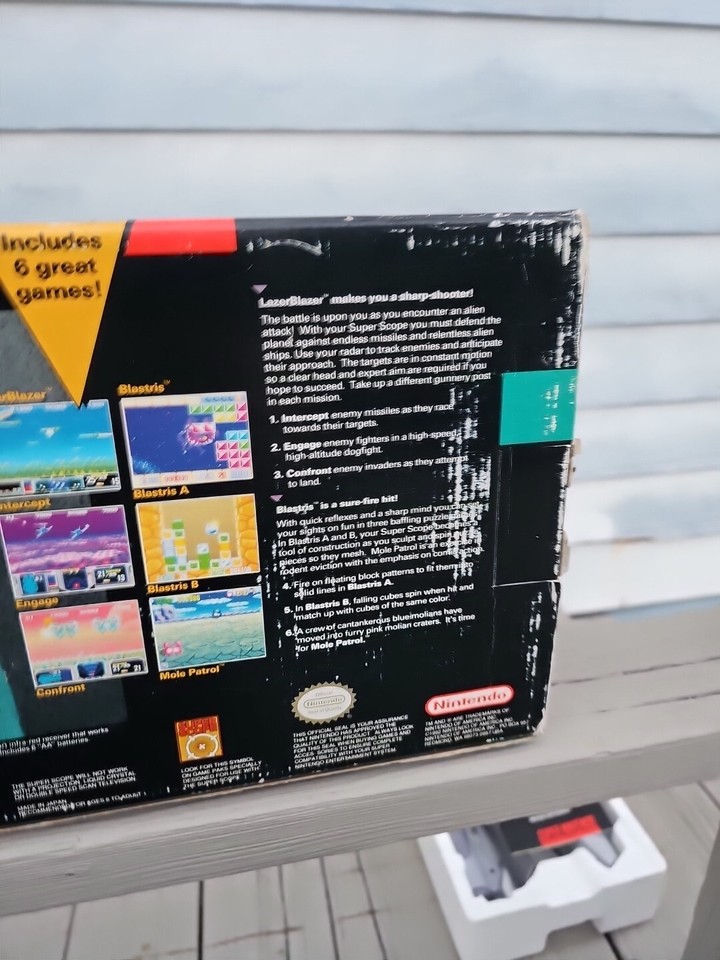 Super Nintendo SNES Super Scope 6 Light Gun Complete in Box w/ Game | eBay