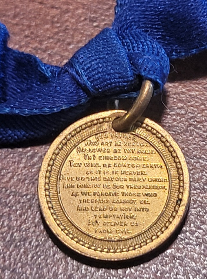US Mint 1832 Lord's Prayer Gilt Medal George B Soley w/original blue ...