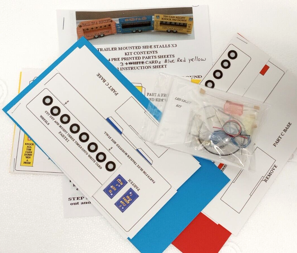 HO Scale Carnival Fair: 3 Game Booths Card Kit YOU BUILD! With LEDs | eBay