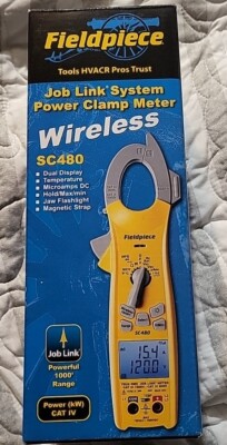 Fieldpiece SC480 Wireless Power Clamp Meter - True RMS - Phase Rotation ...