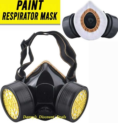 Half Face Cover Respirator Gas Mask Safety Filter for Painting Spray ...