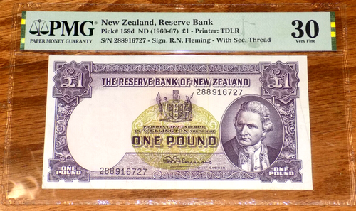 New Zealand One Pounds ND(1960-67) P159d PMG 30 Very Fine NZ Banknote ...