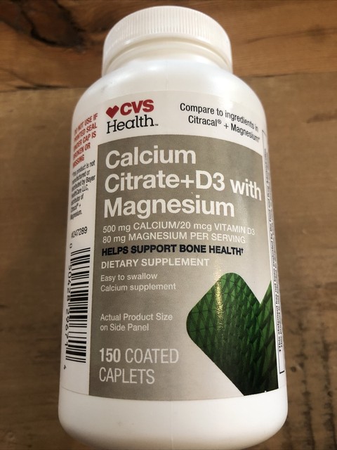 CVS Calcium Citrate D3 With Magnesium 150 Count 06/2022 for sale online ...
