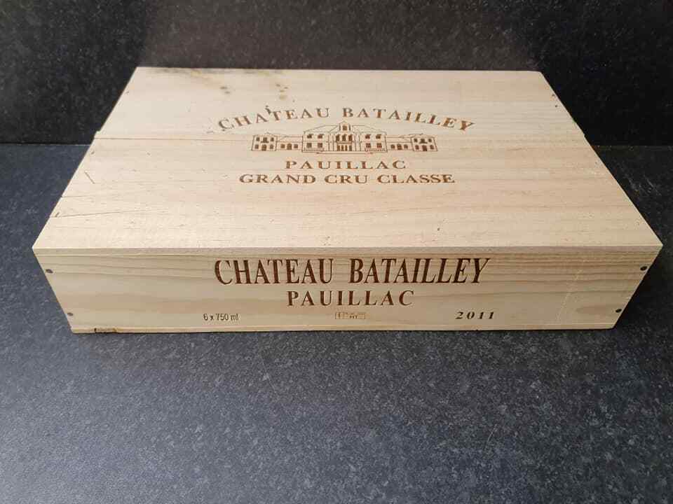 WINE BOX WITH LID - FLAT HALF SIZE GENUINE FRENCH WOODEN WINE CRATE ...