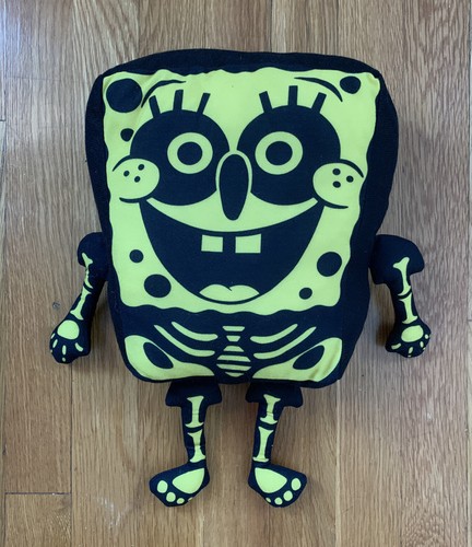 Nickelodeon SPONGEBOB SQUAREPANTS Yellow SKELETON Halloween Stuffed ...