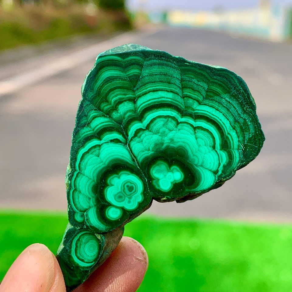31G Natural glossy Malachite transparent cluster rough mineral sample ...