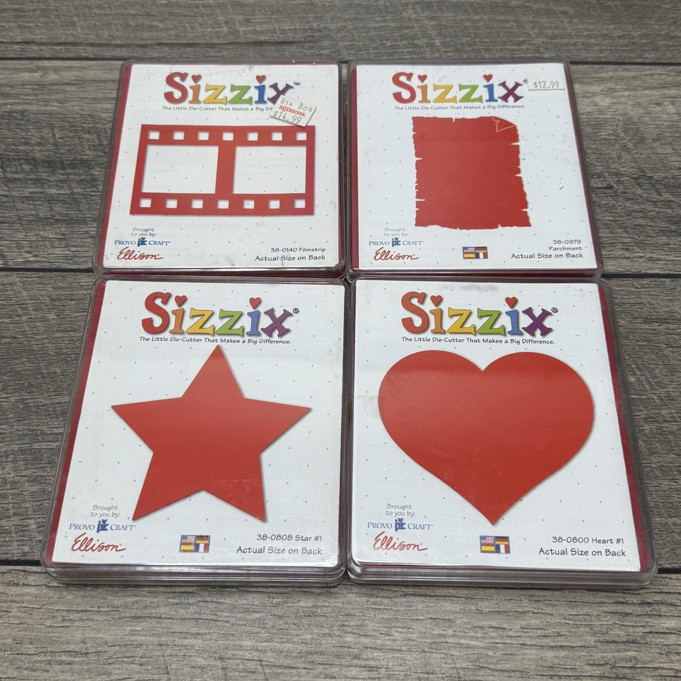 Large Lot of 45 Sizzix Die Cutter Tags - Mostly Large Red | eBay