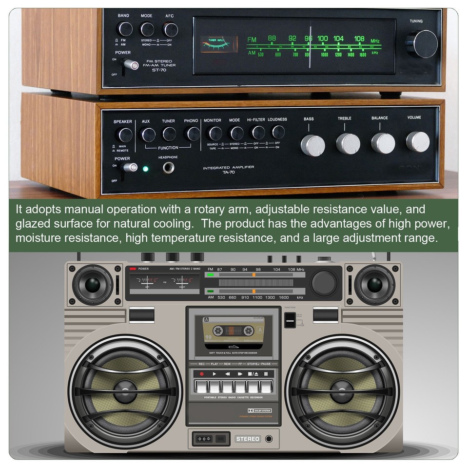 200W 500 Ohm Rheostat Ceramic Rheostat Adjustable Resistor High Power ...