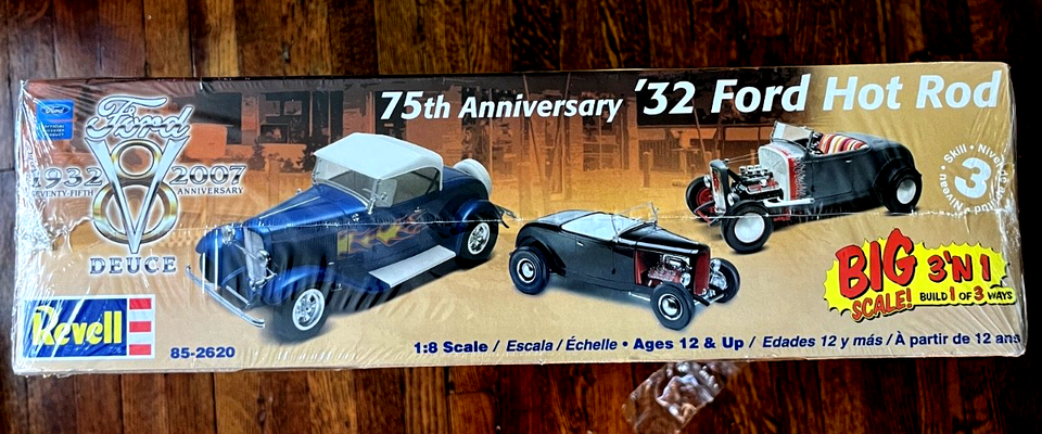 1/8 Revell '32 Ford Hot Rod 75th Anniversary SEALED Big Scale 3 in 1 | eBay