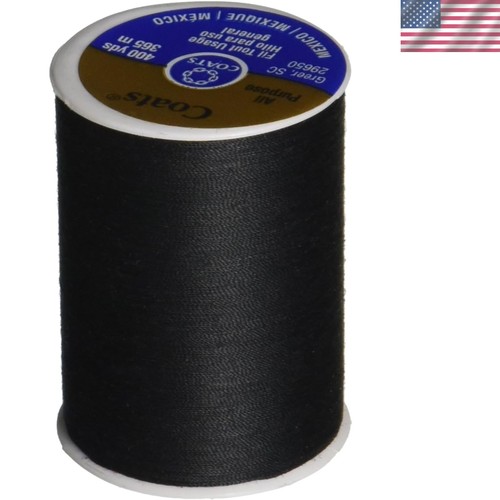 High-Strength COATS 400 Yards Black All-Purpose Thread - Perfect for ...