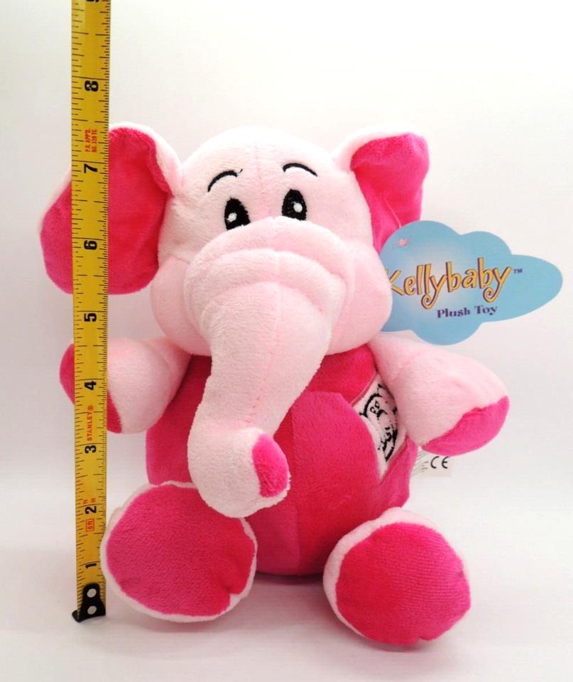 Kelly Baby Bright Pink Elephant Rattle Plush Toy Lovie Lovey Stuffed ...