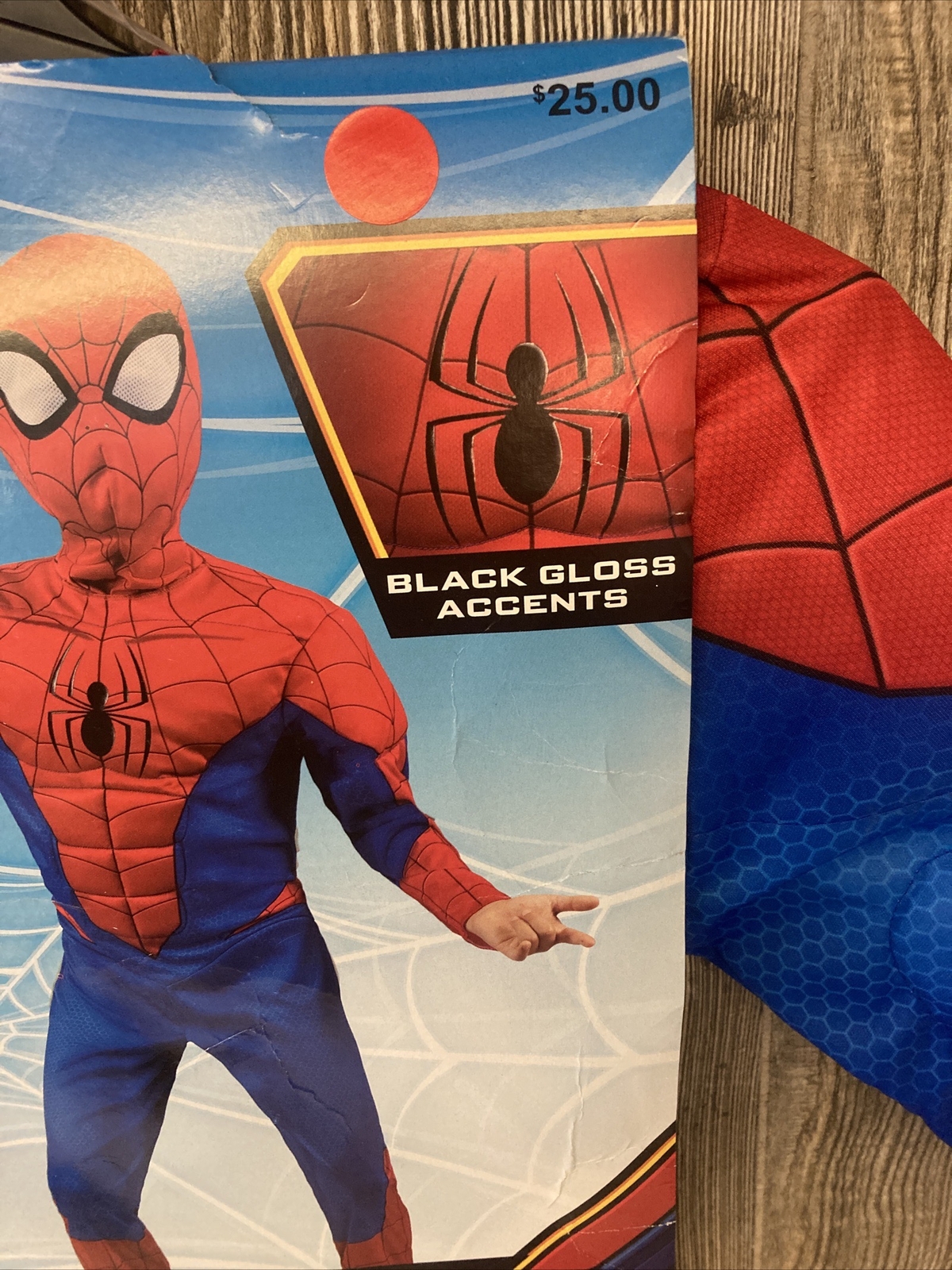 Marvel Spiderman Padded Jumpsuit Costume Size Small 4-7 Muscles Mask ...