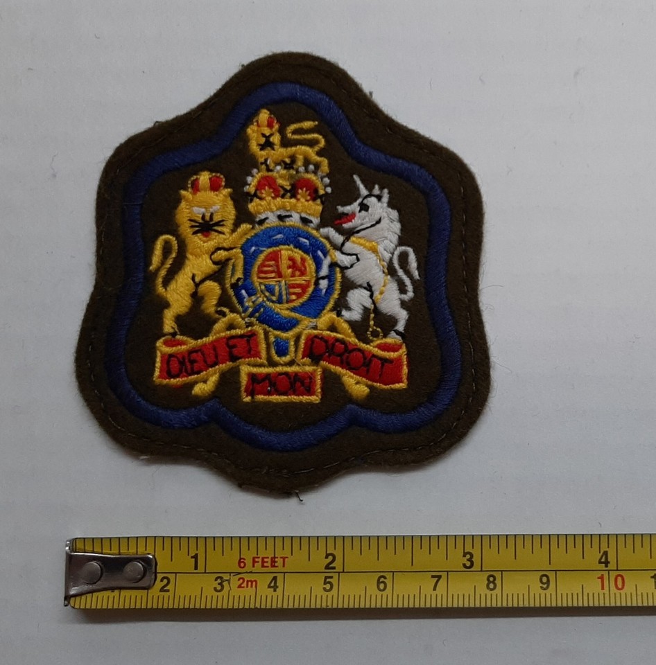 RSM Coat of Arms Arm Patch Blue Border RE Signals REME Sergeant Major ...