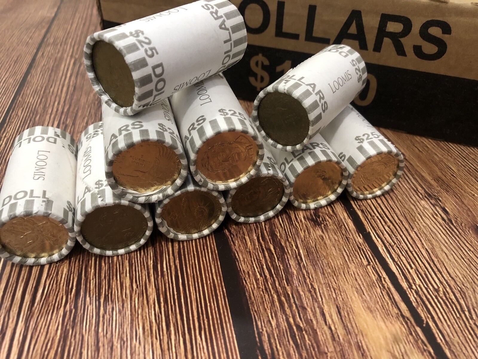 One Unsearched $1 Dollar Roll. Bank Wrapped Coin Roll. One Dollar Coin ...