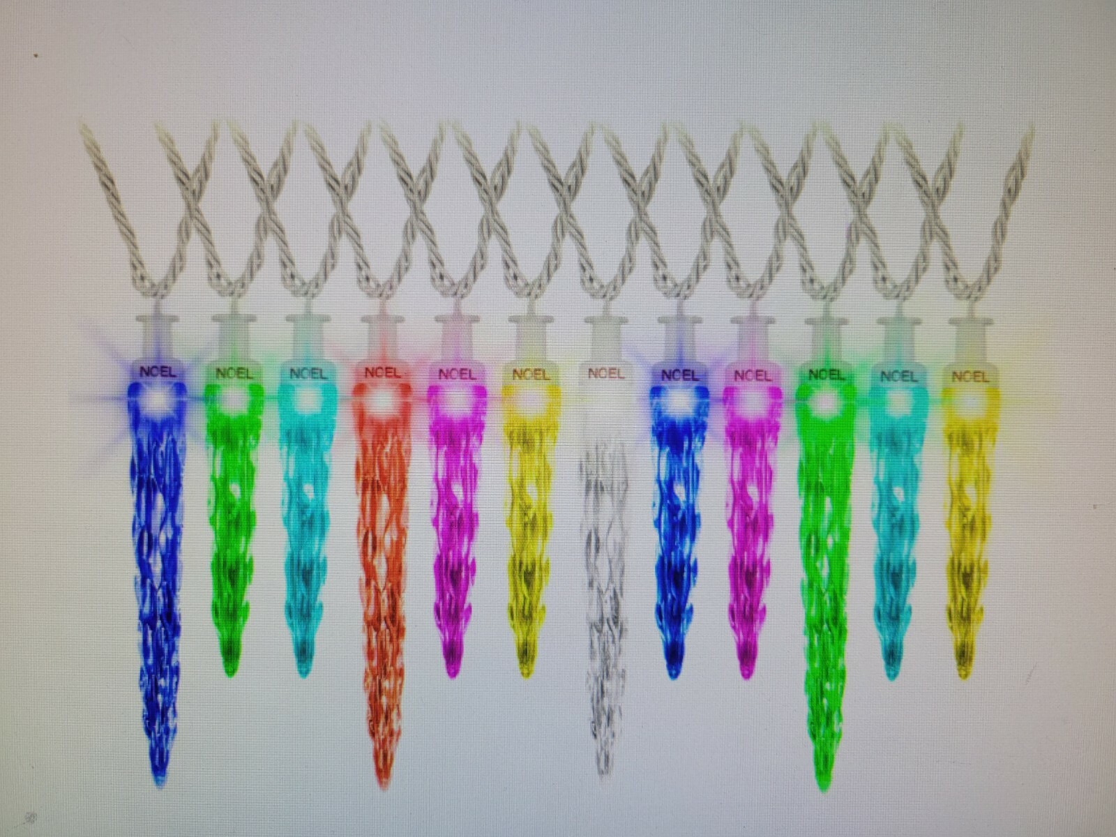 Gemmy LightShow ColorMotion 24-Light Multi-Color Icicle LED String ...