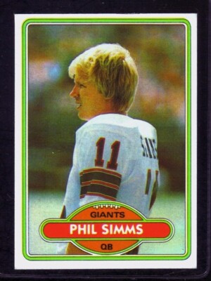 1980 Topps #225 Phil Simms NEW YORK GIANTS Rookie Card ~ NM/MT | eBay
