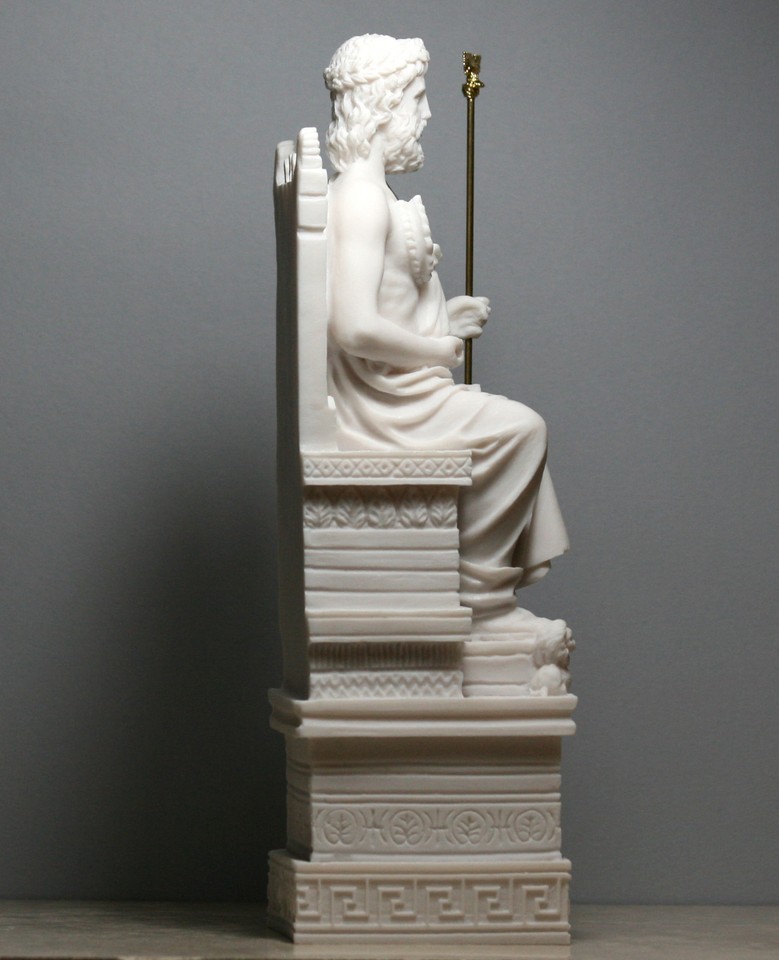 King of gods Zeus Jupiter Greek Roman Statue Figure Sculpture Deco 10.6 ...
