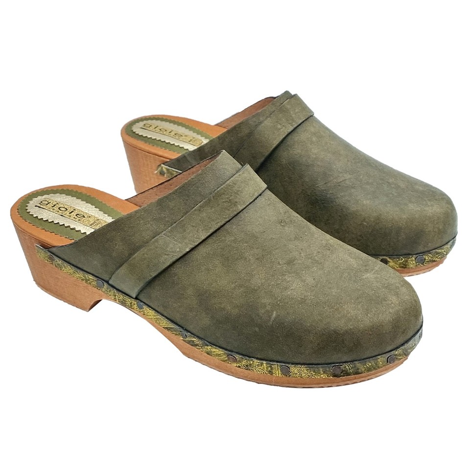Swedish Green Clogs with 5 cm Heel - Made in Italy - GL121 GREEN | eBay