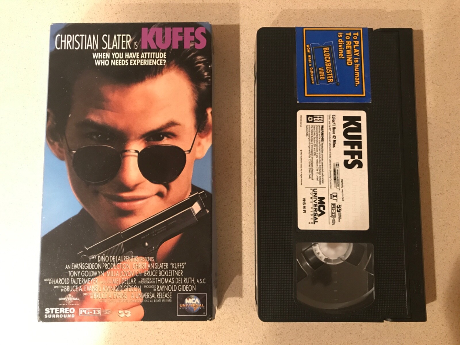 Kuffs (VHS, 1992) Christian Slater, Tony Goldwyn, Milla Jovovich ...