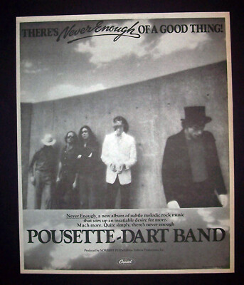 Pousette Dart Band Never Enough 1979 Poster Type Ad, Promo Advert | eBay
