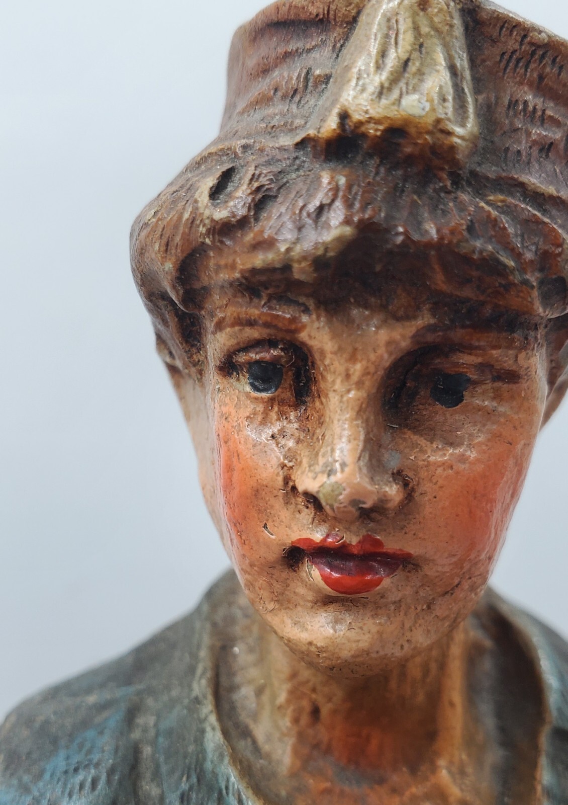 As Is Antique Man Playing Ukulele German Wood Like Statue Western Art ...